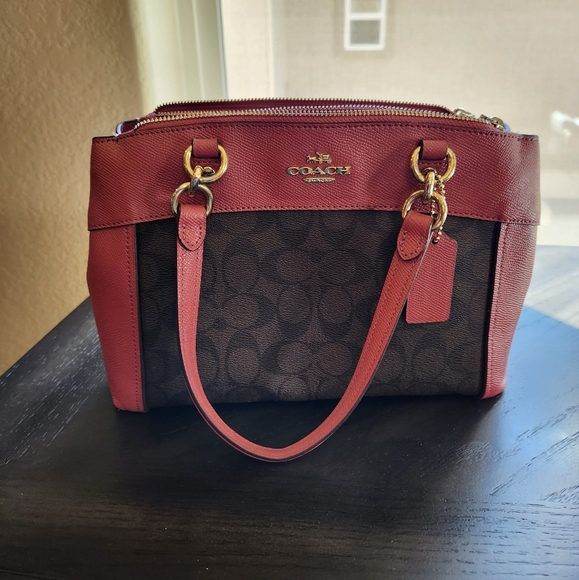 Bags | Coach Brooke Carryall Crossbody Rose And Brown | Poshmark